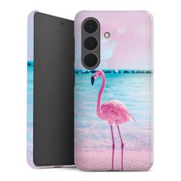 DeinDesign Galaxy S26 Handy Premium Case Smartphone Handyh&uuml;lle Schutzh&uuml;lle gl&auml;nzend Beach Tropical Flamingo Premium Case