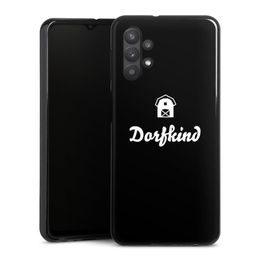 DeinDesign Galaxy A32 5G Handy Silikon H&uuml;lle Case schwarz Handyh&uuml;lle Dorfkind Life Statement