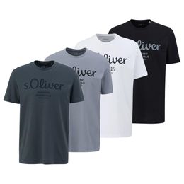 S.oliver T-Shirt Herren Gr&ouml;&szlig;e XXXL rauchgrau / petrol / schwarz / wei&szlig;