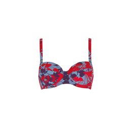 Sunflair Bikini Top 'Floral' female size 75 Night blue / bright red / White