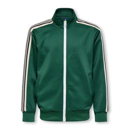 Only & Sons Junior Sweatjacke 'OSJRiber' Jungen Gr&ouml;&szlig;e 158/164 dunkelgr&uuml;n / wei&szlig;