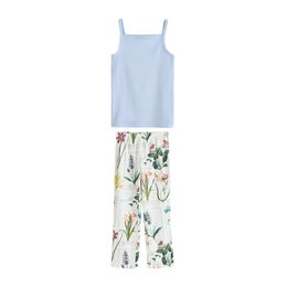 next Pyjama Damen Gr&ouml;&szlig;e L hellblau / gr&uuml;n / rosa / wei&szlig; Sommerkleid