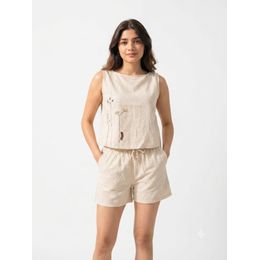Reich Couture Jumpsuit 'Crop Top and shorts' Damen Gr&ouml;&szlig;e M beige