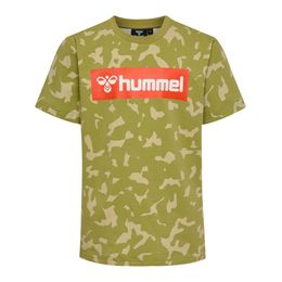 Hummel T-Shirt 'Rush' Jungen Gr&ouml;&szlig;e 146 khaki / oliv / rot / wei&szlig;