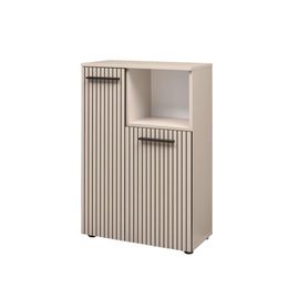 Mid.you Midischrank Skagen, Schwarz, Kaschmir, Kunststoff, 2 F&auml;cher, 60x89x30 cm, stehend, Badezimmer, Badezimmerschr&auml;nke, Midischr&auml;nke