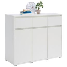CARRYHOME Kommode, Wei&szlig;, Kunststoff, 2 F&auml;cher, 3 Schublade(n) Schubladen, 120x103x48 cm, Beim&ouml;bel erh&auml;ltlich, Wohnzimmer, Kommoden & Sideboards, Kommoden