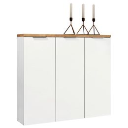 Xora Schuhschrank, Wei&szlig;, Eiche, Kunststoff, 10 F&auml;cher, 120x115x34 cm, Beim&ouml;bel erh&auml;ltlich, Garderobe, Schuhaufbewahrung, Schuhschr&auml;nke