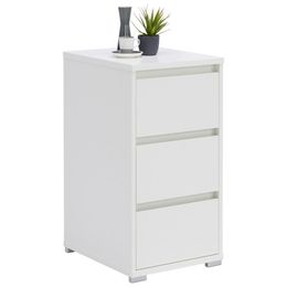 CARRYHOME Nachtschrank, Wei&szlig;, Kunststoff, 3 Schublade(n) Schubladen, 40x79x48 cm, Schlafzimmer, Nachttische