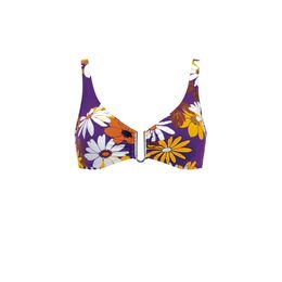 Olympia Bikinitop 'Flower Power' Damen Gr&ouml;&szlig;e 85 goldgelb / lila / orange / wei&szlig;