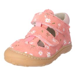 Baby Lauflernschuh "Ebi WMS: mittel", Pepino BY RICOSTA, Gr. 23, rosa, Textil, Veloursleder, gebl&uuml;mt, Schuhe, Klettschuh, Lederinnensohle,