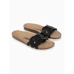 BACKSUN Leder-Pantoletten "Trapeze" in Schwarz - 46% | Gr&ouml;&szlig;e 42 | Damen-pantoletten