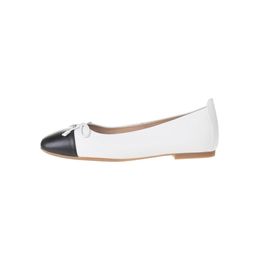 Unisa Leder-Ballerinas in Wei&szlig;/ Schwarz - 58% | Gr&ouml;&szlig;e 39 | Damen-ballerinas