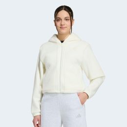 M&auml;dchen Outdoorjacke "FUTURE ICONS, DURCHGEHENDER REISSVERSCHLUSS"sanftes wei&szlig;, cream wei&szlig;, Gr. 128, adidas Sportswear, Obermaterial: 100% Polyester.