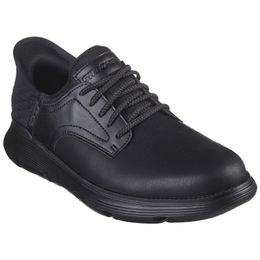 Skechers Herren Slip-On Sneaker "GARZA", Gr. 48,5, schwarz, Leder, Schuhe, Slipper mit Heel Pillow Fersenkissen f&uuml;r eine optimale Passform