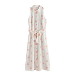 Next Kleid Damen Gr&ouml;&szlig;e 32 koralle / wei&szlig; Sommerkleid