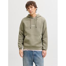 Jack & Jones JACK & JONES Herren Kapuzensweatshirt "JJESOHO SWEAT HOOD NOOS", gr&uuml;n, Gr. M, unifarben, angeraute Sweatware, Obermaterial: 80% Baumwolle, 20%