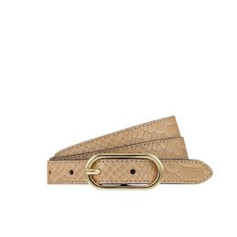 Tamaris Damen Lederg&uuml;rtel, beige, Gr. 100, gemustert, unifarben, Rindsleder, G&uuml;rtel, mit Doppelschlie&szlig;e, gemusterte Optik, im Casual Stil