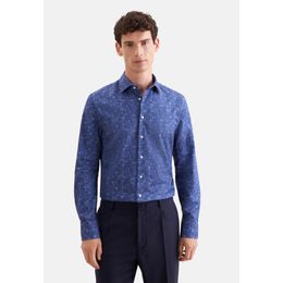 Seidensticker Herren Businesshemd "Schwarze Rose"dunkelblau, Gr. 42, bedruckt, 100% Baumwolle, Hemden, Slim 1/1 Kentkragen Druck