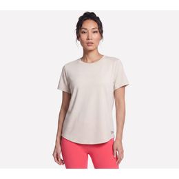 Skechers Damen Funktionsshirt "Women's Tshirt", beige, Gr. M, Obermaterial: 53% Viskose, 39% Polyester, 8% Elasthan, Shirts, atmungsaktiv,