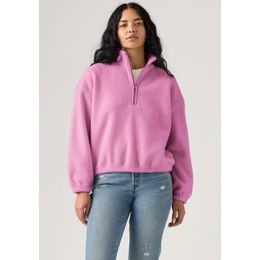 Levi's LEVI'S Damen Fleecepullover "LSE_DELTA 1/4 ZIP"crocus, Gr. L, Fleece, Obermaterial: 100% Polyester, Sweatshirts, Pflegeleichte Fleece- Qualit&auml;t