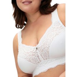 sheego Gro&szlig;e Gr&ouml;&szlig;en BH ohne B&uuml;gel mit Stretch-Anteil, wei&szlig;, Gr&ouml;&szlig;e 120G - Damen