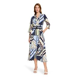 Betty Barclay Damen Midikleid "Damen mit Volant"blau, gr&uuml;n, Gr. 42, Obermaterial: 95% Polyester, 5% Elasthan, Kleider