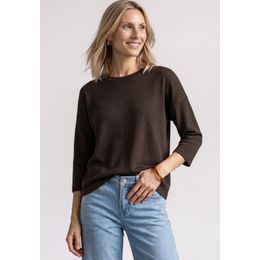 Street One Damen 3/4 Arm-Pullover, braun, Gr. 42, unifarben, Strick, Obermaterial: 60% Viskose, 40% Polyester, Pullover, 374-Arm-Shirt in Strick-Optik