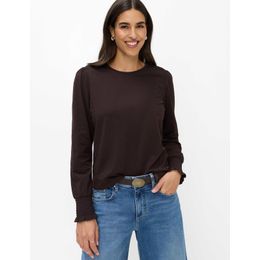 Brax Damen Langarmshirt "Style CAITLIN L"dunkelbraun, Gr. 42, 95% Baumwolle, 5% Elasthan, Shirts