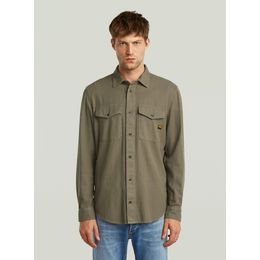 G-Star Raw G-STAR Herren Langarmshirt "Marine Slim Hemd", gr&uuml;n, Gr. M, Obermaterial: 50% Baumwolle, 50% Baumwolle, Shirts