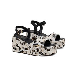 C'M Keilsandaletten in Wei&szlig;/ Schwarz - 68% | Gr&ouml;&szlig;e 40 | Damen-sandalen