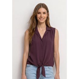 Street One Damen Blusentop, lila, Gr. 44, unifarben, Stoff, 100% Viskose, Blusen, in Unifarbe