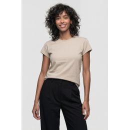 alife and kickin ALIFE & KICKIN Damen Rundhalsshirt, beige, Gr. M, 95% Viskose, 5% Elasthan, Shirts, leichtes T-Shirt mit Rundhals aus weichem Materialmix
