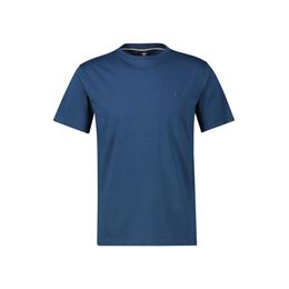 Lerros Herren T-Shirt, blau, Gr. M, unifarben, Single Jersey, Obermaterial: 100% Baumwolle, Shirts, im Basic-Look