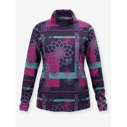 Classic Basics Damen Langarmshirt "Shirt"marine, lila, bedruckt, Gr. 46, gemustert, mehrfarbig, 100% Baumwolle, Shirts
