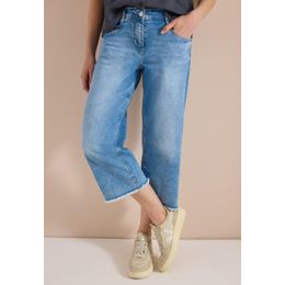Cecil Damen 3/4-Jeans "Style Neele"light blau washed, Gr. 34, Denim/Jeans, Obermaterial: 78% Baumwolle, 20% Polyester, 2% Elasthan, Jeans, Loose Fit