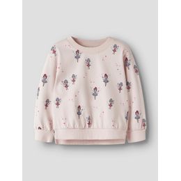 name it M&auml;dchen Sweatshirt "NMFNISALA LS NREG SWEAT BRU PB", rosa, Gr. 104, bedruckt, Sweatware, Obermaterial: 100% Baumwolle, Sweatshirts, Baumwolle