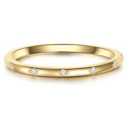 Glanzst&uuml;cke M&uuml;nchen Damen Fingerring "GSM1310", 52, Silber 925 (Sterlingsilber), 1,6mm, gold, GLANZST&Uuml;CKE M&Uuml;NCHEN, Silber 925 (Sterlingsilber), Fingerringe, Ring