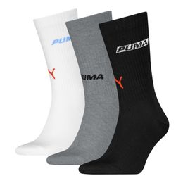 Puma M&auml;dchen Socken "Puma UNISEX LOGO STACKING CREW SOCK", Gr. 43, bunt, Obermaterial: 63% Baumwolle, 24% Polyester, 9% Polyamid, 4% Elasthan, Socken