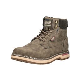 Damen Schn&uuml;rstiefelette "Dockers by Gerli Stiefelette Lederimitat", Dockers by Gerli, Gr. 44khaki, Lederimitat, Schuhe