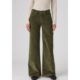 Levi's LEVI'S Damen Cordhose "318 SHAPING WIDE LEG", gr&uuml;n, Gr. 28, unifarben, Cord, Obermaterial: 98% Baumwolle, 2% Elasthan, Hosen, mit weitem Bein - Wide