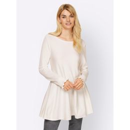 Damen Strickpullover "Pullover", beige, Gr. 44, Linea Tesini BY HEINE, unifarben, 70% Viskose, 30% Polyamid, Pullover