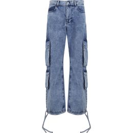 PEQUS Damen Cargohose "PEQUS PEQUS Denim Cargo Pants"blau, Gr. S, unifarben, 99% Baumwolle, 1% Polyurethan, Hosen
