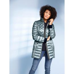 CLASSIC Damen Steppjacke, blau, Gr. 18, unifarben, 60% Polyester, 40% Polyamid, F&uuml;llung:90% Daunen, 10% Federn, Kontrastpaspel:100% Polyester, Jacken