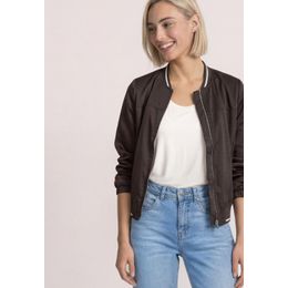 Street One Damen Blouson, braun, Gr. 36, unifarben, Stoff, Obermaterial: 74% Viskose, 26% Polyester. Futter: 100% Polyester, Jacken, mit Elastiksaum