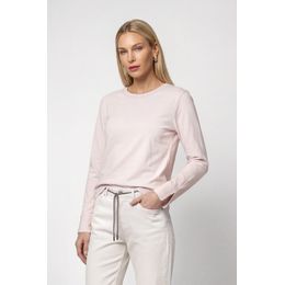 monari Damen Langarmshirt "Shirt Basic Schmuck", rosa, Gr. 44, unifarben, Web, Obermaterial: 100% Baumwolle, Shirts, Regular fit mit