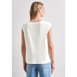 Street One Damen T-Shirt, wei&szlig;, Gr. 42, unifarben, Web, 50% Modal, 50% Baumwolle, Shirts, in Unifarbe