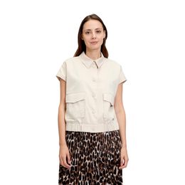 BETTY & CO BETTY & CO Damen Kurzweste "Damen mit Kragen", grau, Gr. 44, Obermaterial: 61% Baumwolle, 34% Polyester, 5% Elasthan, Westen, Material