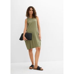 bonprix Damen Jerseykleid "Baumwoll-Jerseykleid mit Taschen", gr&uuml;n, Gr. 36, Obermaterial: 100% Baumwolle, Kleider, f&uuml;r den Alltag, &auml;rmellos, aus