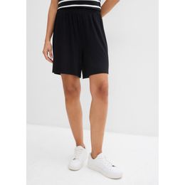 bonprix Damen Shortsschwarz, Gr. 44, Obermaterial: 95% Viskose, 5% Elasthan, Hosen, mit Schlupfbund, aus Viskose, Loose Fit, in verschiedenen Gr&ouml;&szlig;en