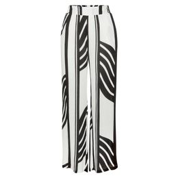 s.Oliver Damen Palazzohose "mit weiter, lockerer Beinform"creme, schwarz bedruckt, Gr. 44, bedruckt, Cr&ecirc;pe, Obermaterial: 100% Viskose, Hosen, aus